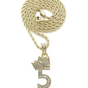 Accessories | Iced Out Number Crown Pendant 9 24 Rope Chain | Poshmark